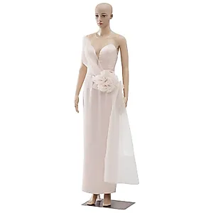 Female Sewing Mannequin Polypropylene (PP) Full Body Retail 69 inches MannequinMaterial Mannequin Torso Detachable Stand Head Arm Rotation Metal Base for Display Clothing