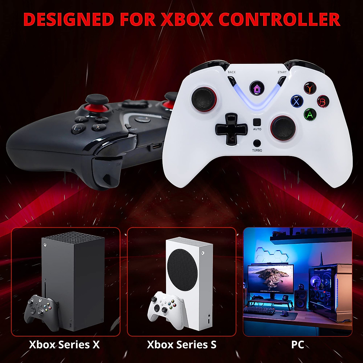 CHASDI Xbox one Wireless Controller V3 for All Xbox One Models, Series X S (White)