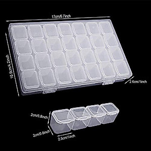 2 Pack 28 Slots Diamond Embroidery Boxs, 5D Diamond Painting Storage Case for for DIY Art Craft