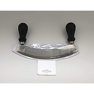Tredoni 10.2" Mezzaluna Knife Chopper Slicer Cutter, 26cm Moon Round Hachoir -Italian Stainless Steel