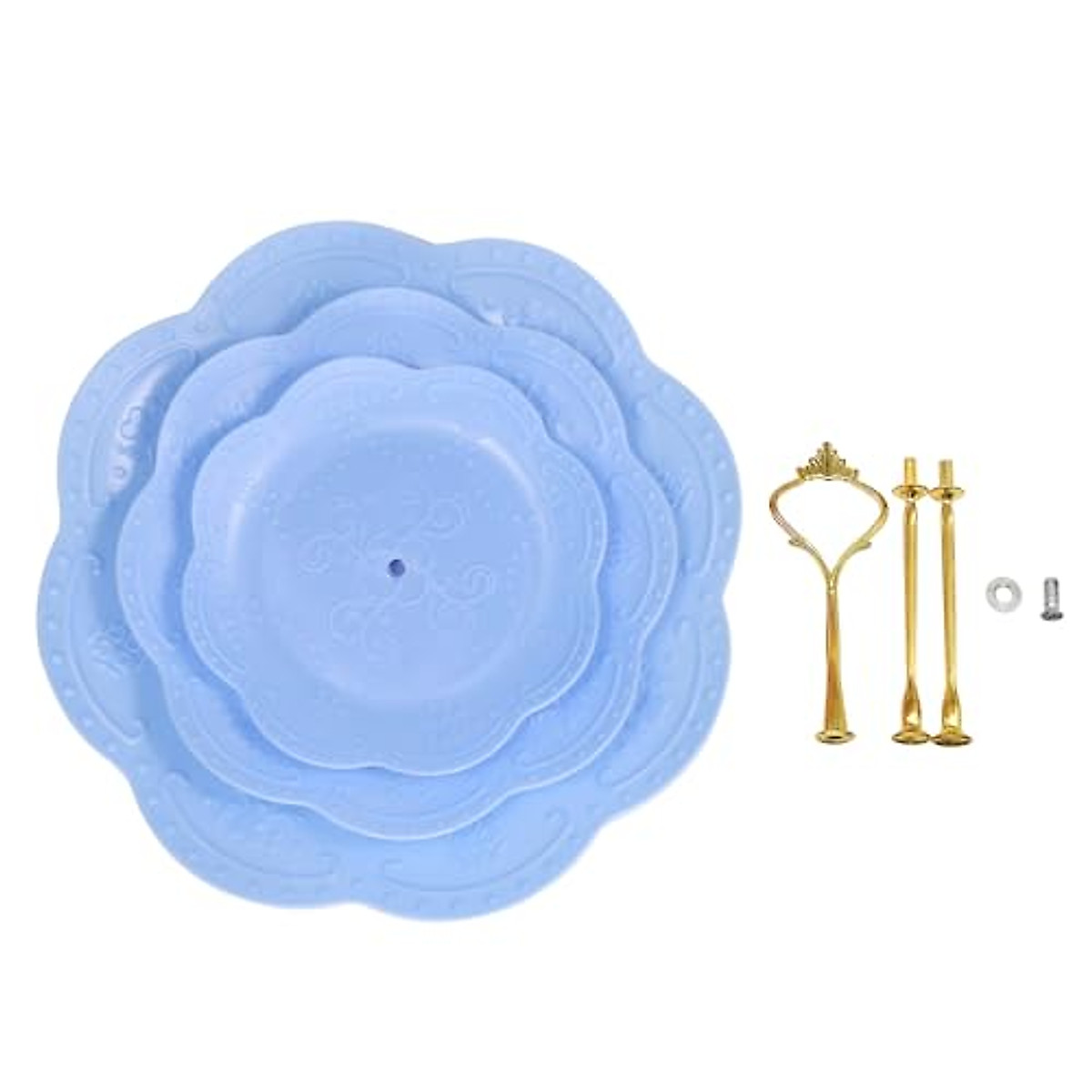 3 Tier Plastic Cupcake Stand Dessert Cupcake Stand Cakes Fruit Candy Display Tower for Wedding, Birthday Party, Tea Party and Baby Shower (Blue, 2)