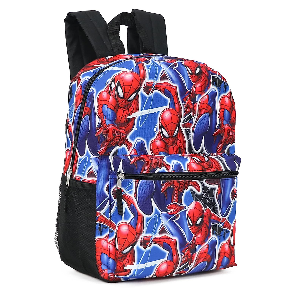 Spiderman Marvel All Over Print Full Size 16" Backpack (All Over Blue)
