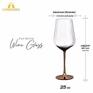 LEMONSODA Full-Bottle Premium Artisan Copper Wine Glasses (750 mL / 25 fl. oz) (Set of 2)