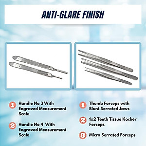 IMED Scientific 45 Pcs Advanced Dissection Kit Biology Lab Anatomy Dissecting Set Comes With Stainless Steel Scalpel Knife Handle Blades Used for Medical Students and Veterinary Training