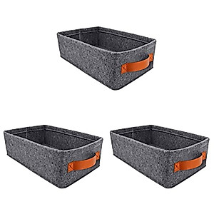 Cabilock Storage Drawers Bathroom Basket 3pcs Foldable Storage Bin Foldable Storage Cubes Felt Storage Baskets Fabric Storage Bins Collapsible Fabric Storage Storage Cube Bins Kids Toys