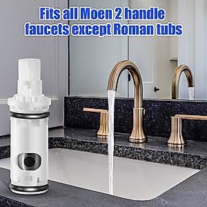 Enhon 3 Pack Faucet Cartridge Replacement Kit Compatible with Moen 1224 1224B Double Handle Faucets and Tub Showers, Durable Brass and Plastic
