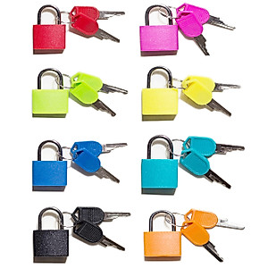Padlock (8 Pack) Small Padlock with Key for Luggage Lock, Backpack, Gym Locker Lock, Suitcase Lock, Classroom Matching Game and More