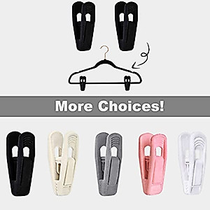 TOFIIGREM Black Velvet Hangers Clips 40 PCS, Pants Hangers Velvet Clips Easily Add to Velvet Hanger, Skirt Suit Pants Clothes Velvet Hangers, Baby Kids Hangers Clips