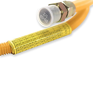 Appliance Pros Flexible Stainless Steel Gas Line for Dryer, Gas Hose Connector Kit, Comes with 1/2" OD 1/2" MIP x 1/2" FIP, Stainless Steel (GASLINE72)