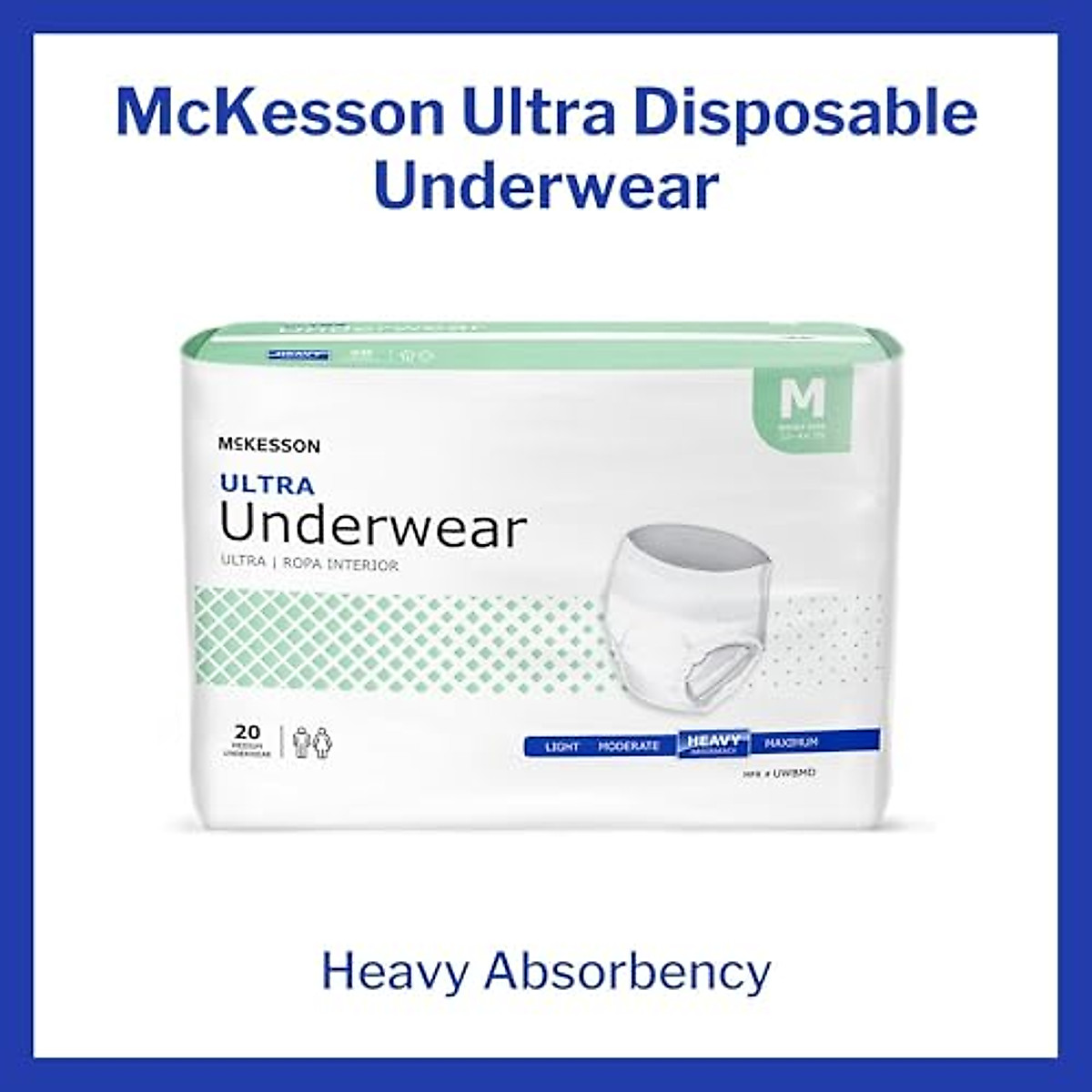 McKesson Ultra Underwear, Incontinence, Heavy Absorbency, Medium, 80 Count