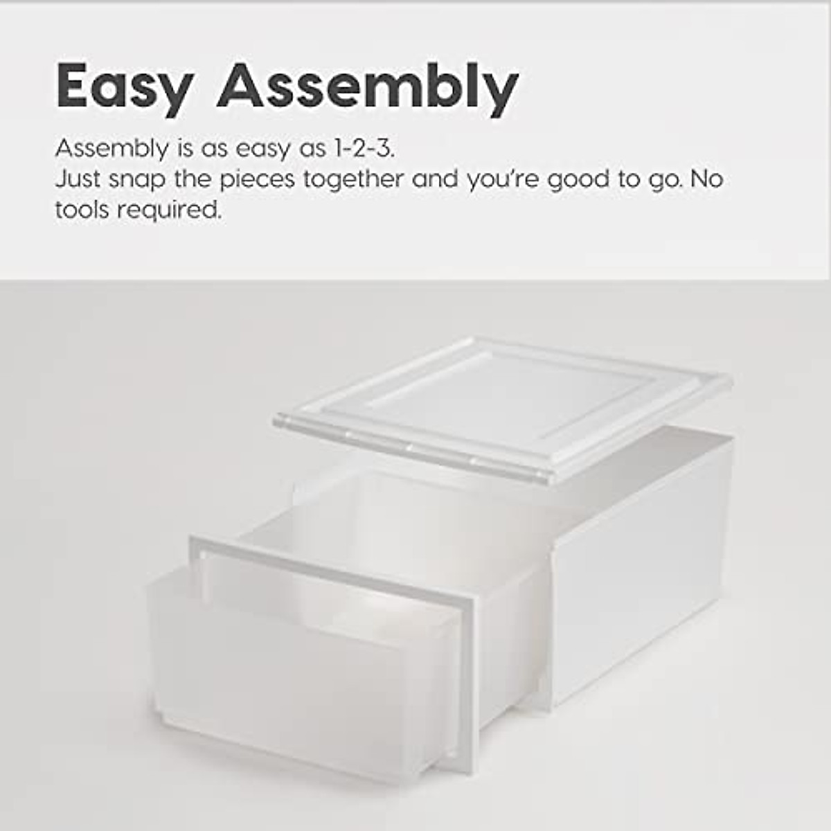 IRIS USA 34 Qt. Stackable Plastic Drawers for Clothes, Medium, 4 Pack, Storage Dresser for Closet, Home, Office, Bedroom and Nursery, Dark Gray