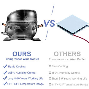 28 Bottle Wine Cooler Refrigerator, Freestanding Compressor Wine Chiller, Beverage Wine Fridge with Digital Temperature Control & Double-layer Glass Door for Red White Wine, Champagne, Beer