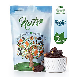 NUTS U.S. - Natural Medjool Dates | Grown In California Desert | Juicy and Sweet | No Added Sugar and Preservatives | Chewy Texture and No Ugly Dates | All Natural Dates!!! (2 LBS)