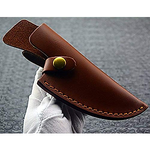 Aibote Fixed Blade Knife Sheath Leather Scabbard Knives Holder With Belt Loop Sheaths Pocket Hunting Tactical Holster Bag(1pc in Package）
