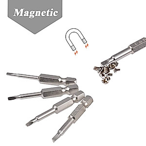 Mesee 5 Pcs Magnetic Triangle Head Screwdriver Bit Set, S2 Steel Triangular Screwdriver Bits 1/4 Hex Shank Triangle Drill Bit, 50mm length