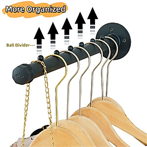 2 Pcs Industrial Pipe Clothing Bar,Wall Mount Clothes Rack for Hanging Clothes - Wall Clothing Rods for Retail Boutique Display (14 in)