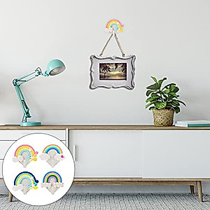 Zerodeko 4Pcs Decorative Wall Mounted Hooks Cartoon Rainbow Wall Hanger Key Holder Coat Rack for Hanging Scarves Bags Purses Hats Towels Children Room Living Room Organizer