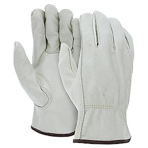 General Work Products GWP Heavy Duty Durable Cowhide Leather Driver Work Gloves for Truck Driving, 12 Pairs, Large