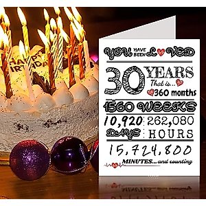 LSSH GmbH Birthday Cards - Birthday Gifts for Her, Him, Men, Women - Birthday Decorations (Birthday Card - 30th)