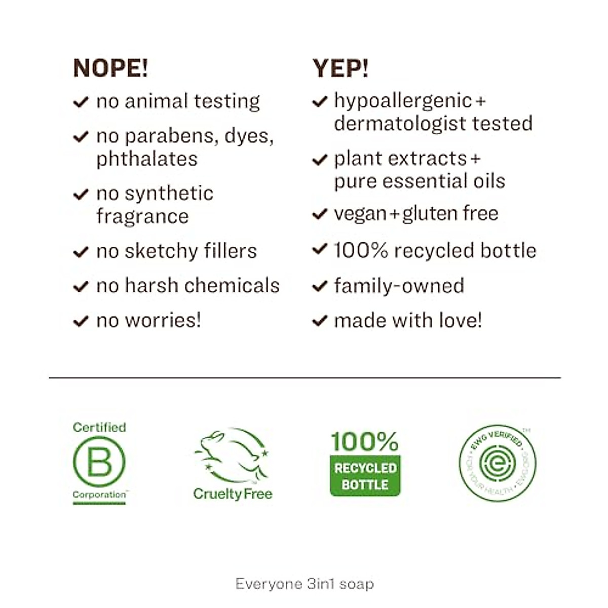 Everyone 3-in-1 Soap, Body Wash, Bubble Bath, Shampoo, 32 Ounce (Pack of 2), Coconut and Lemon, Coconut Cleanser with Plant Extracts and Pure Essential Oils