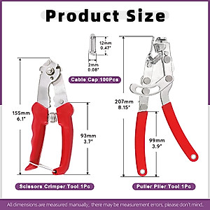 Swpeet 102Pcs Professional Alloy Bike Cable End Caps Cable End Crimps and Stainless Steel Cable Wire and Housing Cutter Scissors with Brake Shifter Gear Cable Caliper Puller Plier Tool