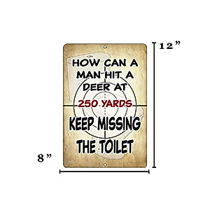 Rogue River Tactical Funny Hunting Metal Tin Sign Wall Decor Man Cave Bar Bathroom Hit a Deer Sign