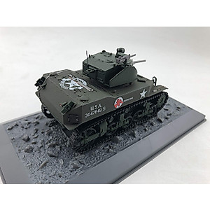 SY-Heat Alloy Tank Model, Military Tank Model M5A1 Light Tank 37Th Tank Battalion Memorial 1/43 Simulation Decoration Commemorative