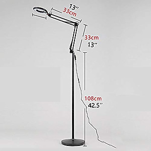 Floor lamp LED Floor Light Skincare Tattoo Manicure Beauty Spa Makeup Light Warm Desk Reading Light Bedroom Living Room Desk Lamp/White Floor Light (Color : Black)