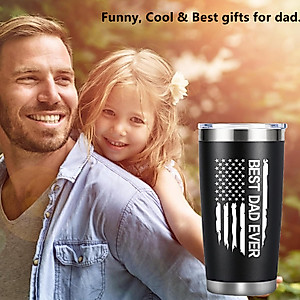 Best Dad Gifts from Kids, Son, Daughter, Funny Christmas Gifts for Dad, Cool Birthday Gifts Dad, Fathers day, Unique Thanksgiving Day Gifts, Dad Travel Coffee Mug Wine Tumbler with Lids and Straw 20oz