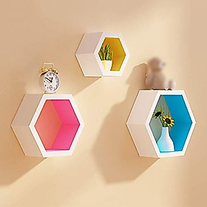 PIBM Stylish Simplicity Shelf Wall Mounted Floating Rack Wooden Background Wall Photos Living Room Creative,9 Colors Avaliable, Multicolor
