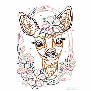 Ravensburger CreArt Delightful Deer Paint by Numbers Kit for Kids - Painting Arts and Crafts for Ages 7 and Up