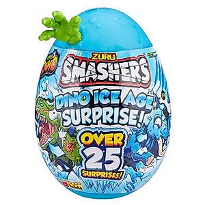 Smashers Dino Ice Age Mammoth Series 3 by ZURU Surprise Egg with Over 25 Surprises! - Slime, Dinosaur Toy, Collectibles, Toys for Boys and Kids, Blue