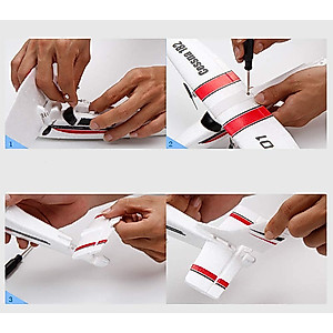 RC Plane Remote Control Airplane - PLRB Toys 2.4Ghz 2 Channels DIY RC Airplane Radio Control Cessna 182 Aircraft EPP Foam Glider Toys (Two Batteries)