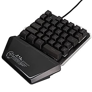 One Handed Gaming Keyboard, Gaming Keyboard Portable Integrated Palm Rest 35 Traditional Button Ergonomic Plug and Play for Office for Home