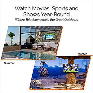 CINIOS Hurricane 43-inch LED 4K Outdoor TV - IP55 Weatherproof, 1500nits Brightness, Shade & Full Sun Bright HDR Television, For Outside Backyard, Waterproof Remote, With TV Cover & Wall Mount Bracket