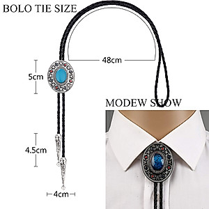 Jstyle 4Pcs Bolo Tie for Men Western Cowboy Leather Necktie Halloween Costume Accessories for Men Women