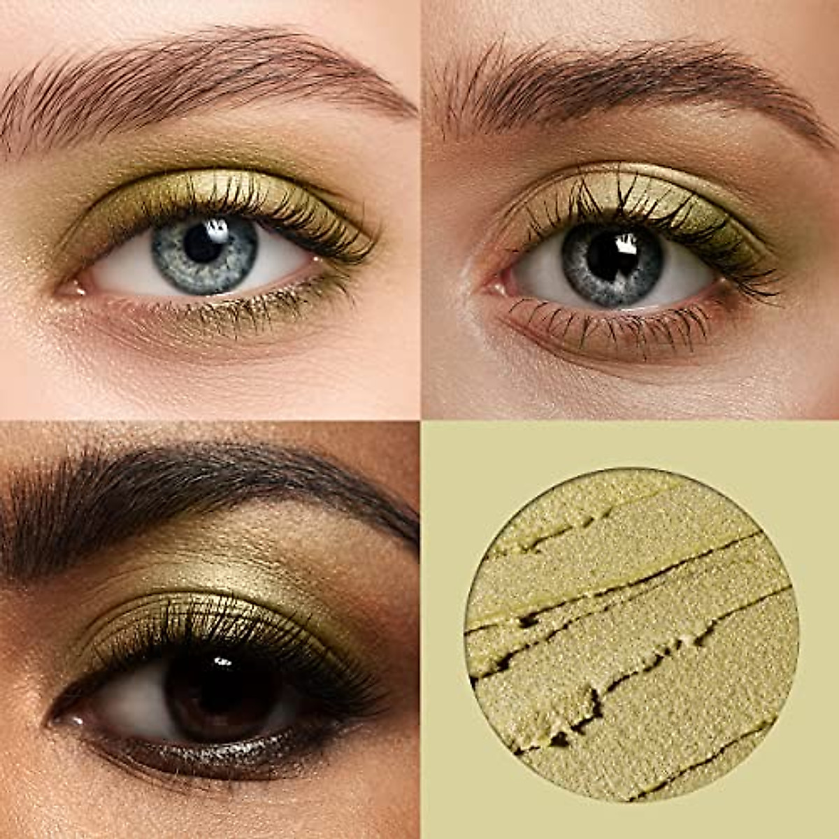 LUXAZA Cream Single Eyeshadow Stick with Blending Brush, Hypoallergenic Eye Shadow Stick Makeup, Pro Waterproof & Long Lasting Eye Brightener Stick,Eyeshadow Pencil Crayon Shimmer #101