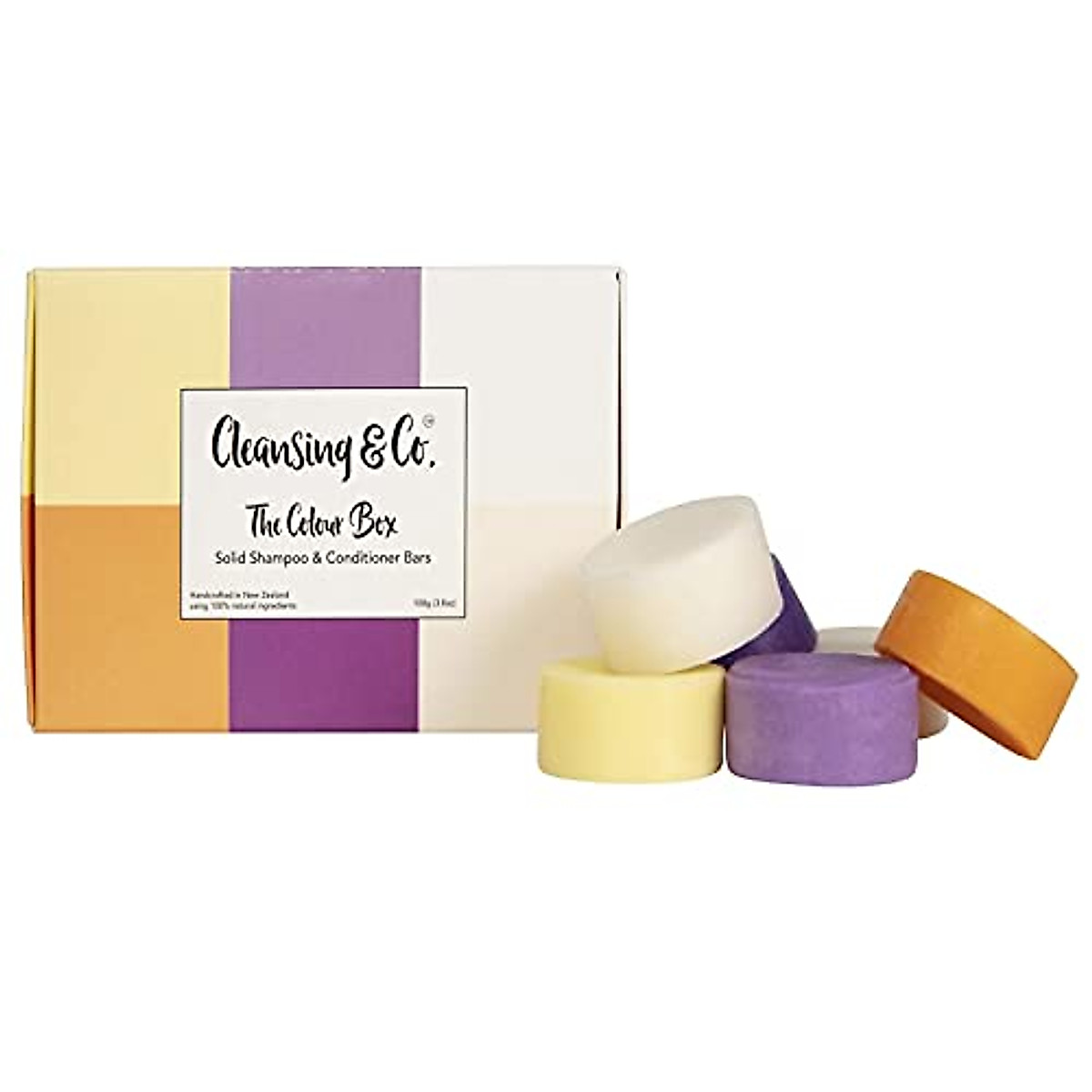 Cleansing & Co Natural Shampoo Bar and Conditioner Bar 6 Piece Sampler - Eco-Friendly, Zero Waste, 100% Compostable, Hand Made Bar Shampoo and Conditioner Bar Set for Hair (3xShampoo & 3x Conditioner)