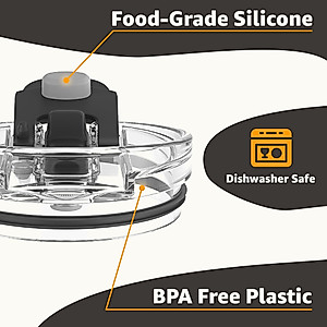 Jmoe USA 42oz, 35oz, 30oz, 26oz Replacement Straw Lid For Yeti Rambler With Handle | Fits Reduce 40oz Tumblers | Fits Hydroflask Traveler 32oz & 40oz | 2-in-1 Leak Proof Accessory (1-Pack)