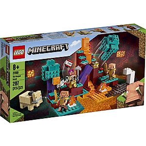 LEGO Minecraft The Warped Forest 21168 Hands-on Minecraft Nether Creative Playset; Fun Warped Forest Building Toy Featuring Huntress, Piglin and Hoglin (287 Pieces)