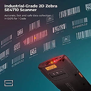 MUNBYN Android Barcode Scanner Pistol Grip Handheld Mobile Computer, 2D QR PDF417 Zebra 4710 Scanner, 4+64B Memory Qualcomm CPU, Wi-Fi, NFC 4G, IP67 Rugged Data Collector Warehouse for Enterprise WMS