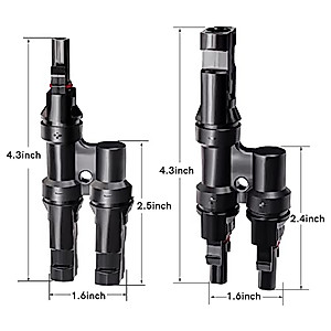 Goupchn Solar Branch Connectors Y Adapters in Pair MMF+FFM 1 Pair for Parallel Connection Between Solar Panels