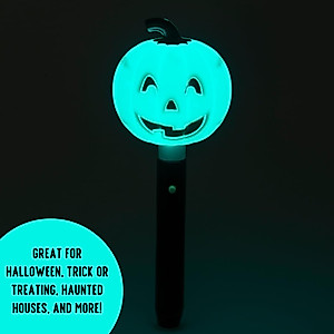 Teal Pumpkin Halloween Flashlight Glow Torch - Light Up Jack O Lantern Trick or Treat Accessory - Official Teal Pumpkin Project Gear, Let People Know your House is Allergy Freindly! Non-Candy Treat