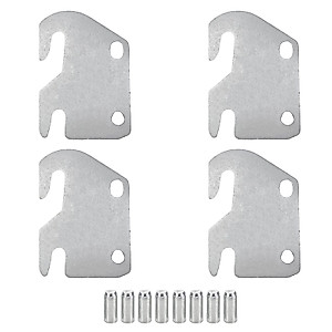 Antrader 4 Sets Hook Plates for Wooden Beds Frame Bracket,Universal Wood Bed Rail Hook Plates with Pin