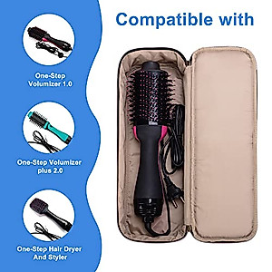 Fasrom Double Layer Travel Case Compatible with REVLON One Step Blow Hair Dryer Brush Volumizer Original 1.0, Plus 2.0 and Styler, Black (Bag Only, Patent Design)