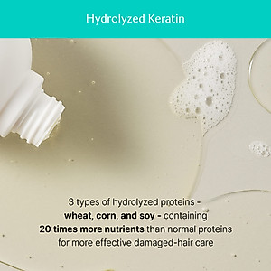 LA'DOR Keratin LPP Damage Care Shampoo w/Proteins & Plant Oils - pH Balanced Sub Acidic for Dry Damaged Frizzy Coarse Thinning Hair - NO Silicone, Paraben, Sulfate, Alcohol 5.07 Fl Oz (2pcs) LADOR