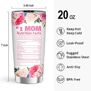 purefly Mama Bear Tumbler, Mothers Day Gifts for Mom from Daughter Son, Best Mom Ever Birthday Christmas Gift Ideas for New Mom, Funny Cool Cup For Women, Stainless Steel Insulated Travel Mug 20oz