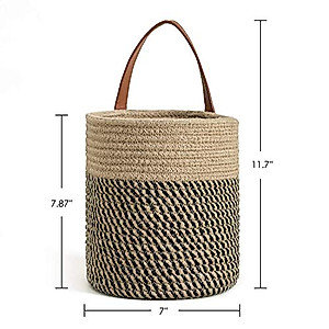 Goodpick Jute Woven Hanging Basket Set (Set of 2)