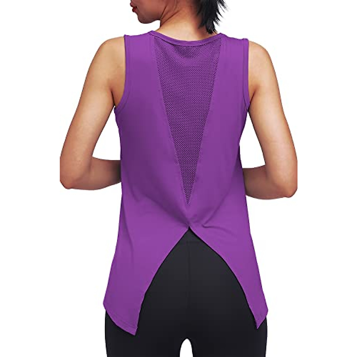 Mippo Womens Workout Tops Yoga Running Tank Tops Tennis Exercise Tops for Women Muslce Tank Sleeveless Summer Workout Shirts Running Tops Clothes for Women Vioket M Violet