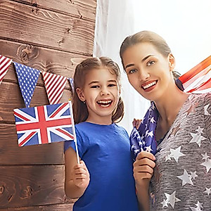 BESTOYARD Union Jack Hand Waving Flag Royal Jubilee UK GB Great Britain Flags Pack of 50